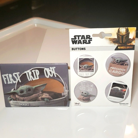 Star Wars | Other | Mandalorian Grogu Magnet Button Set New | Poshmark